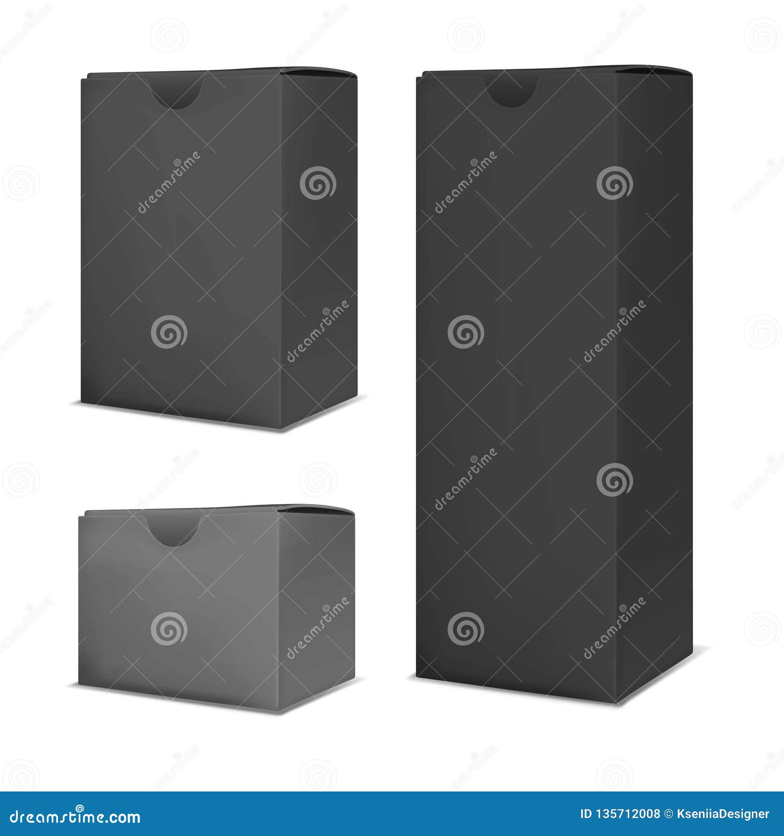 Black Paper Box on White Background Stock Vector - Illustration of ...