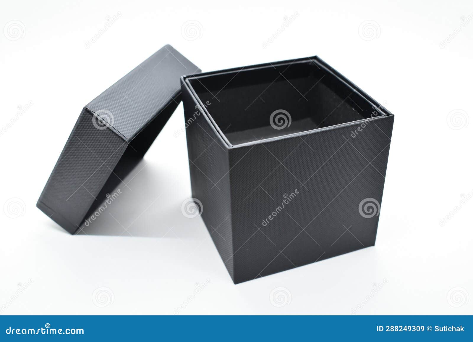 Black Paper Box on White Background, Packaging Industry Stock Image ...