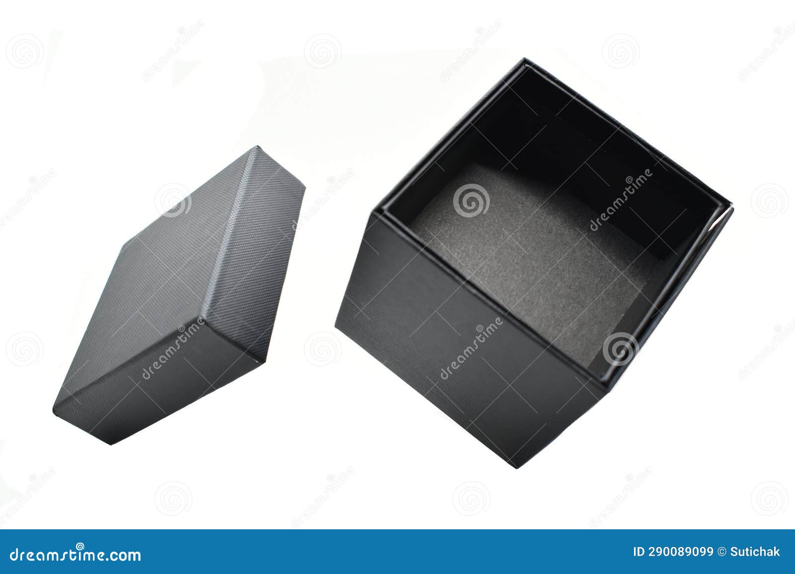 Black Paper Box on White Background, Packaging Industry Stock Image ...