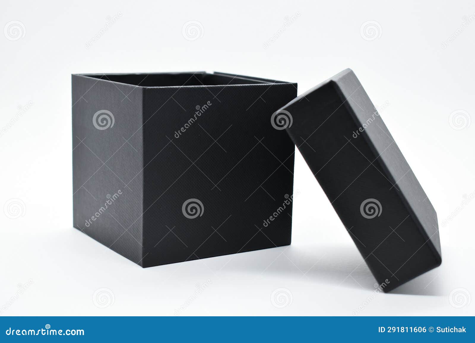 Black Paper Box on White Background, Packaging Industry Stock Photo ...