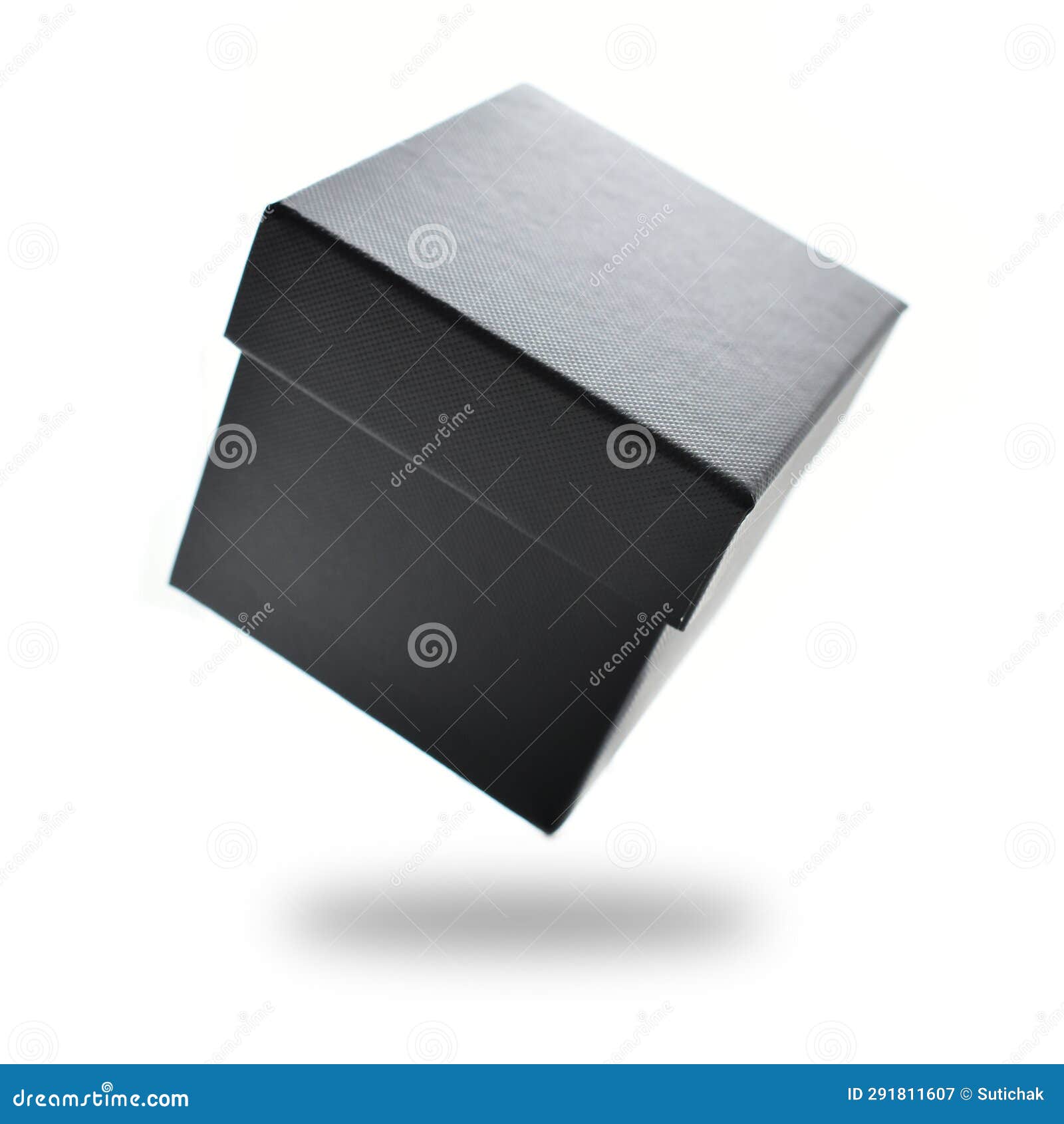 Black Paper Box on White Background, Packaging Industry Stock Image ...
