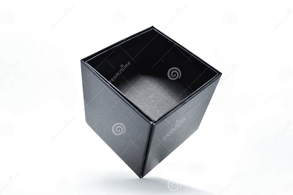 Black Paper Box on White Background, Packaging Industry Stock Photo ...