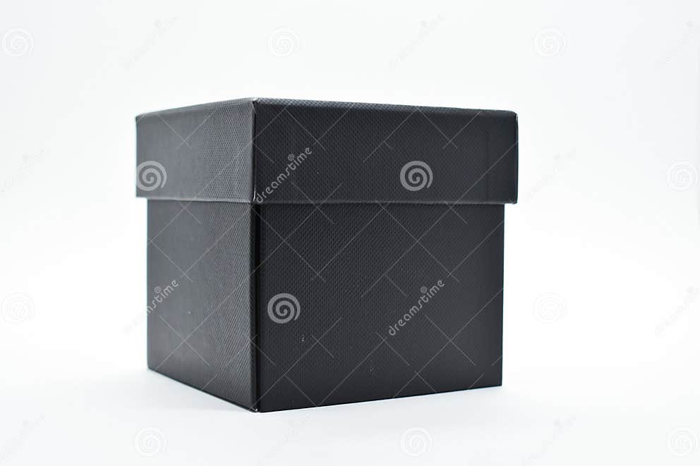 Black Paper Box on White Background, Packaging Industry Stock Photo ...