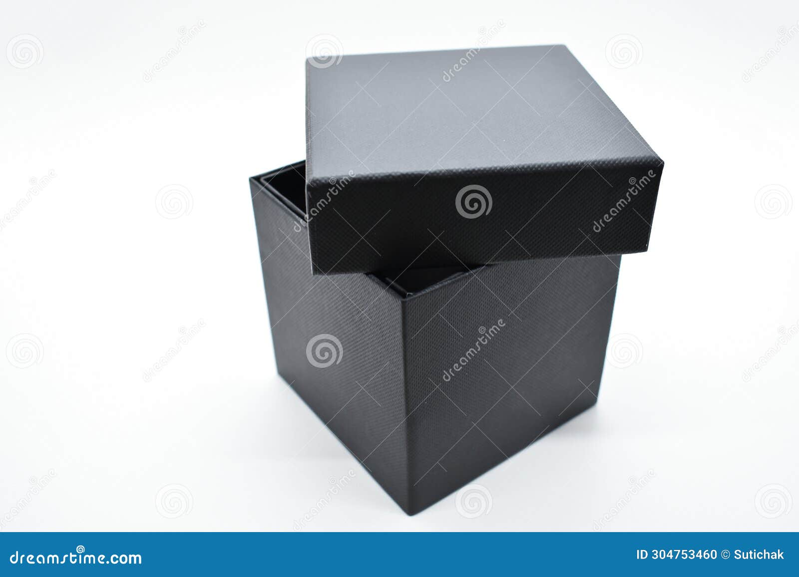 Black Paper Box on White Background, Packaging Industry Stock Photo ...
