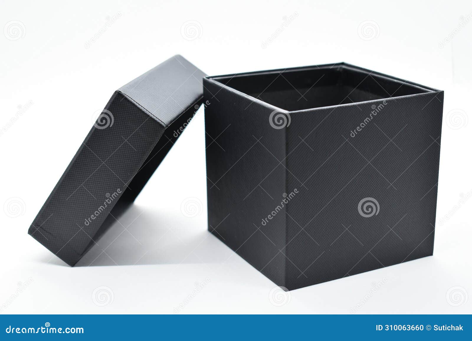 Black Paper Box on White Background, Packaging Industry Stock Photo ...