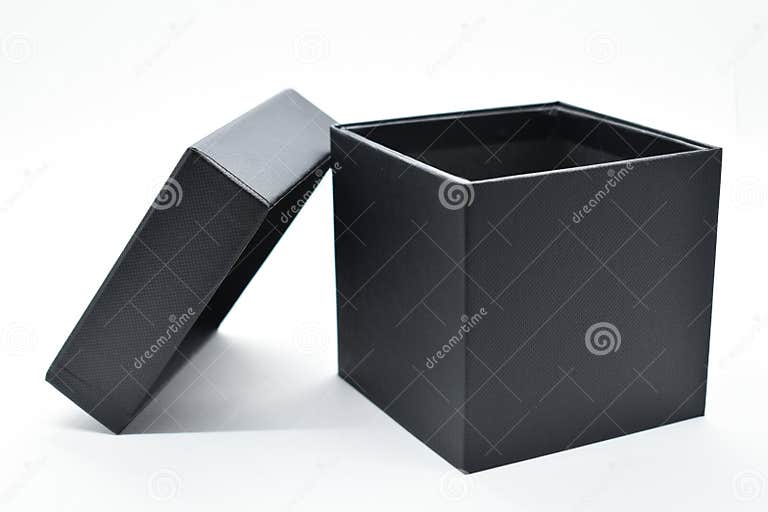 Black Paper Box on White Background, Packaging Industry Stock Photo ...
