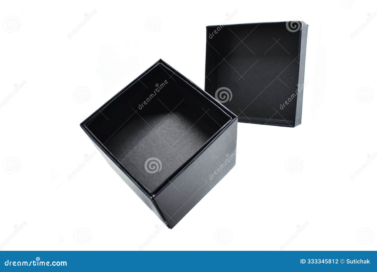 Black Paper Box on White Background, Packaging Industry Stock Photo ...