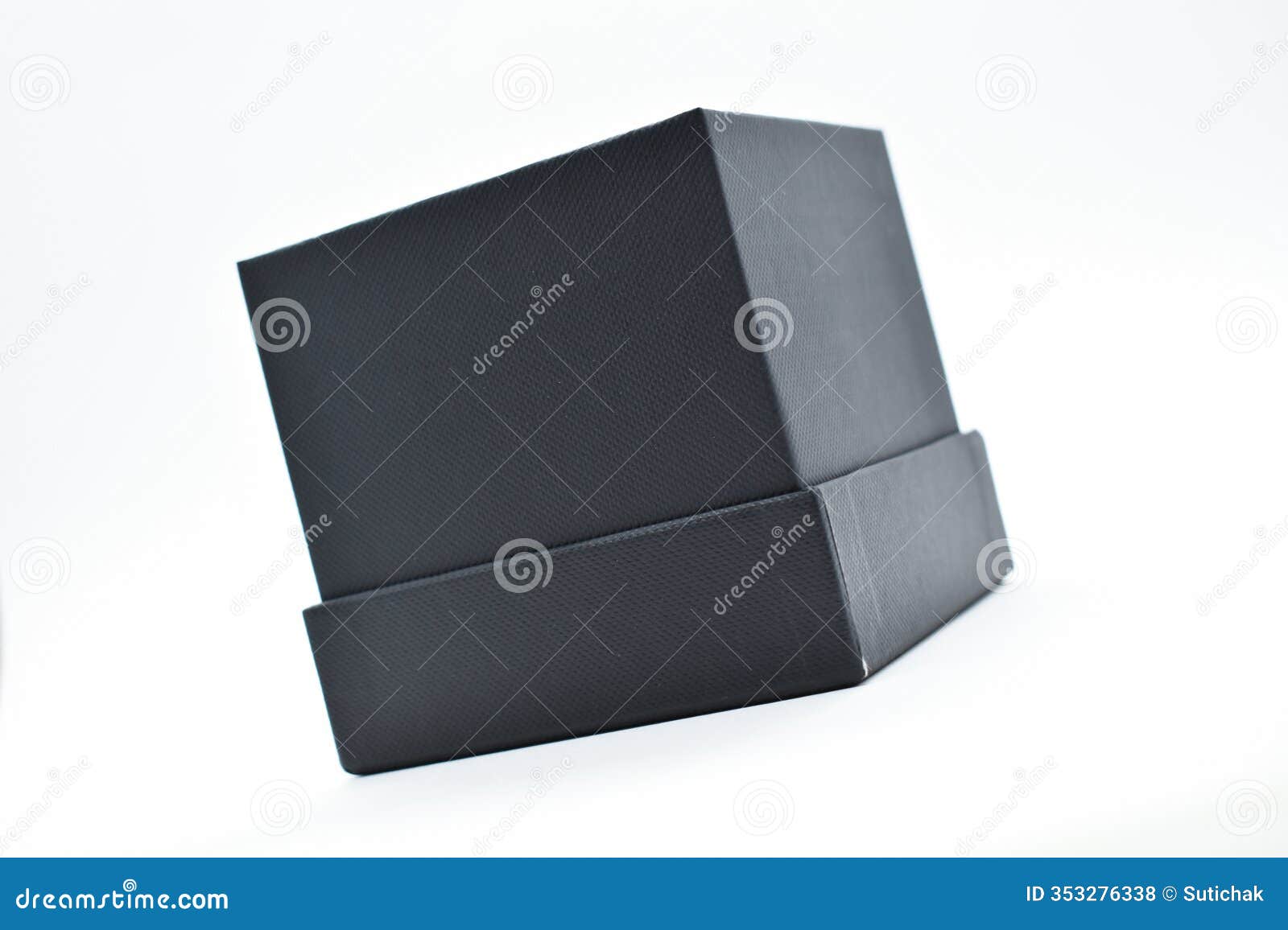 Black Paper Box on White Background, Packaging Industry Stock Photo ...