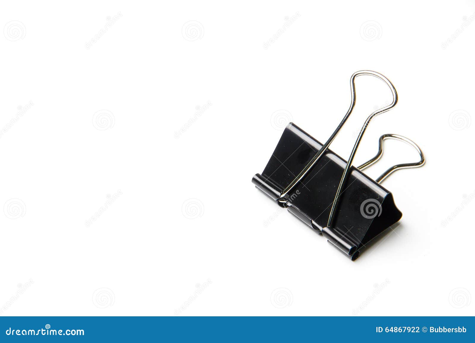 Black Paper Clip Isolated on White Background. Stock Photo - Image of ...