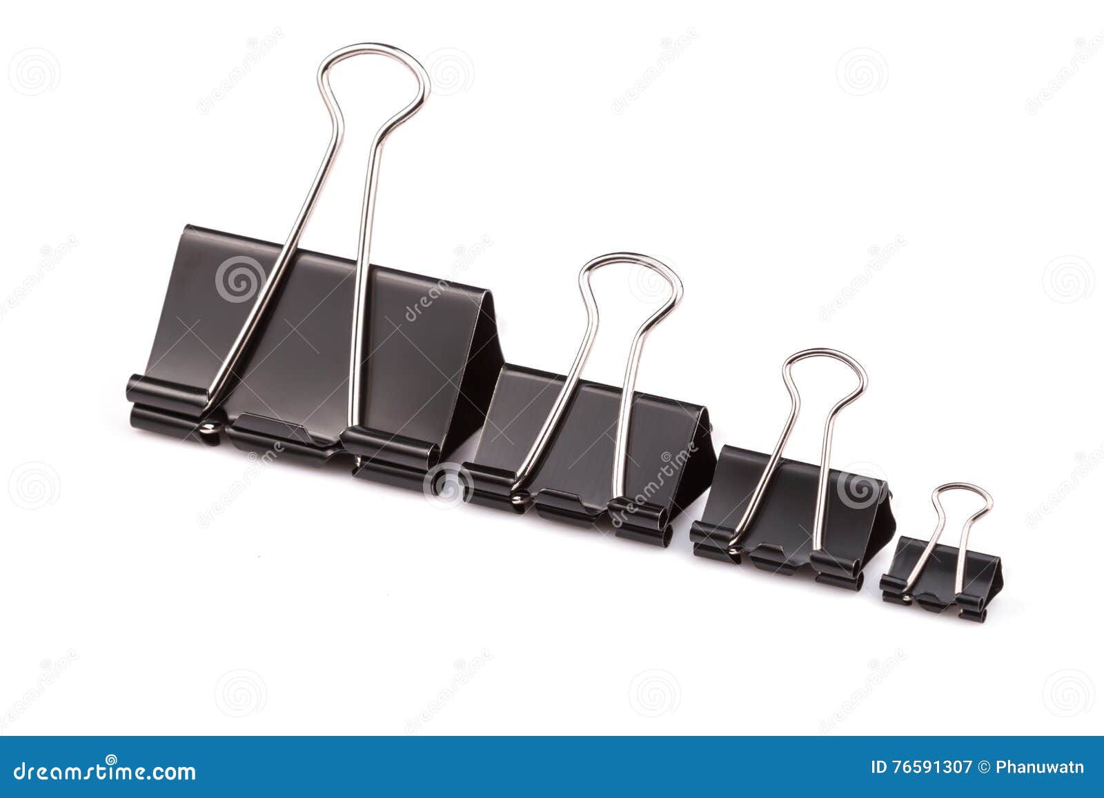 Black Paper Clip Isolated on White Background Stock Image - Image of ...