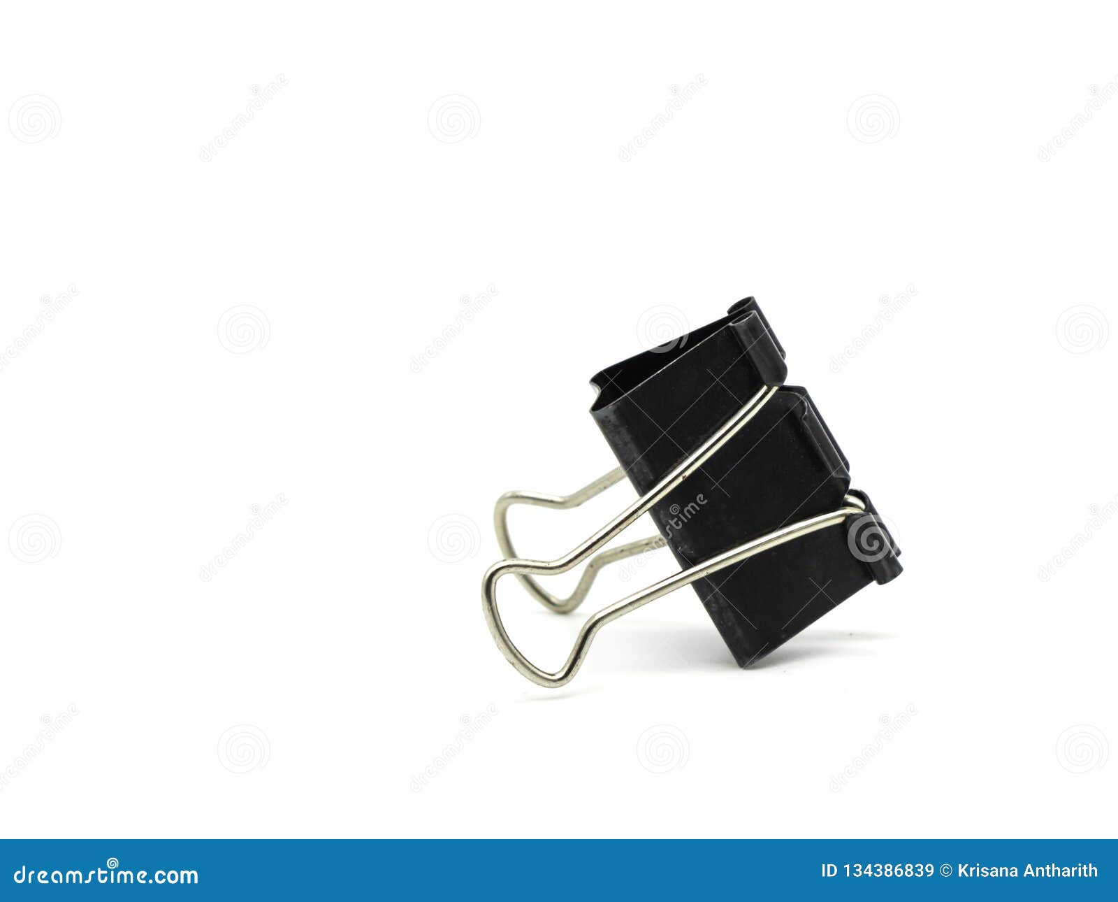 Black Paper Clip Isolated on White Background. Clip for Document or ...