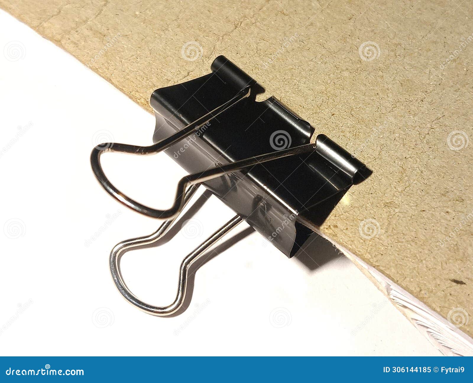 Black Paper Clip with Stainless Steel Handle Stock Image - Image of ...