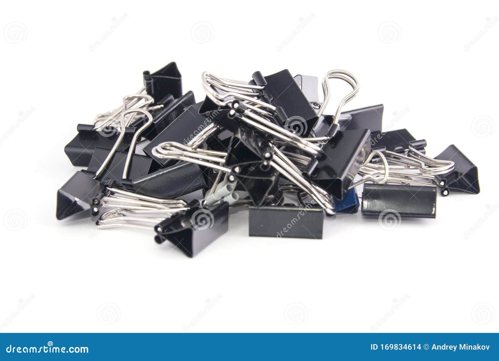 Black Paper Clips Isolated on White Stock Photo - Image of white, black ...