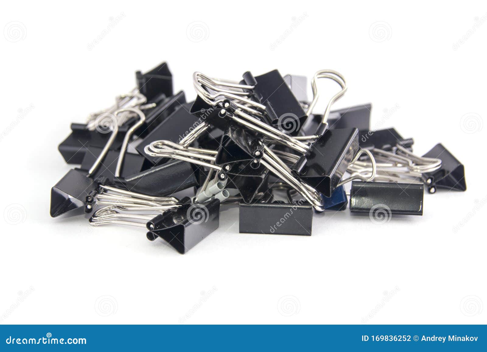 Black Paper Clips Isolated on White Stock Photo - Image of holder ...