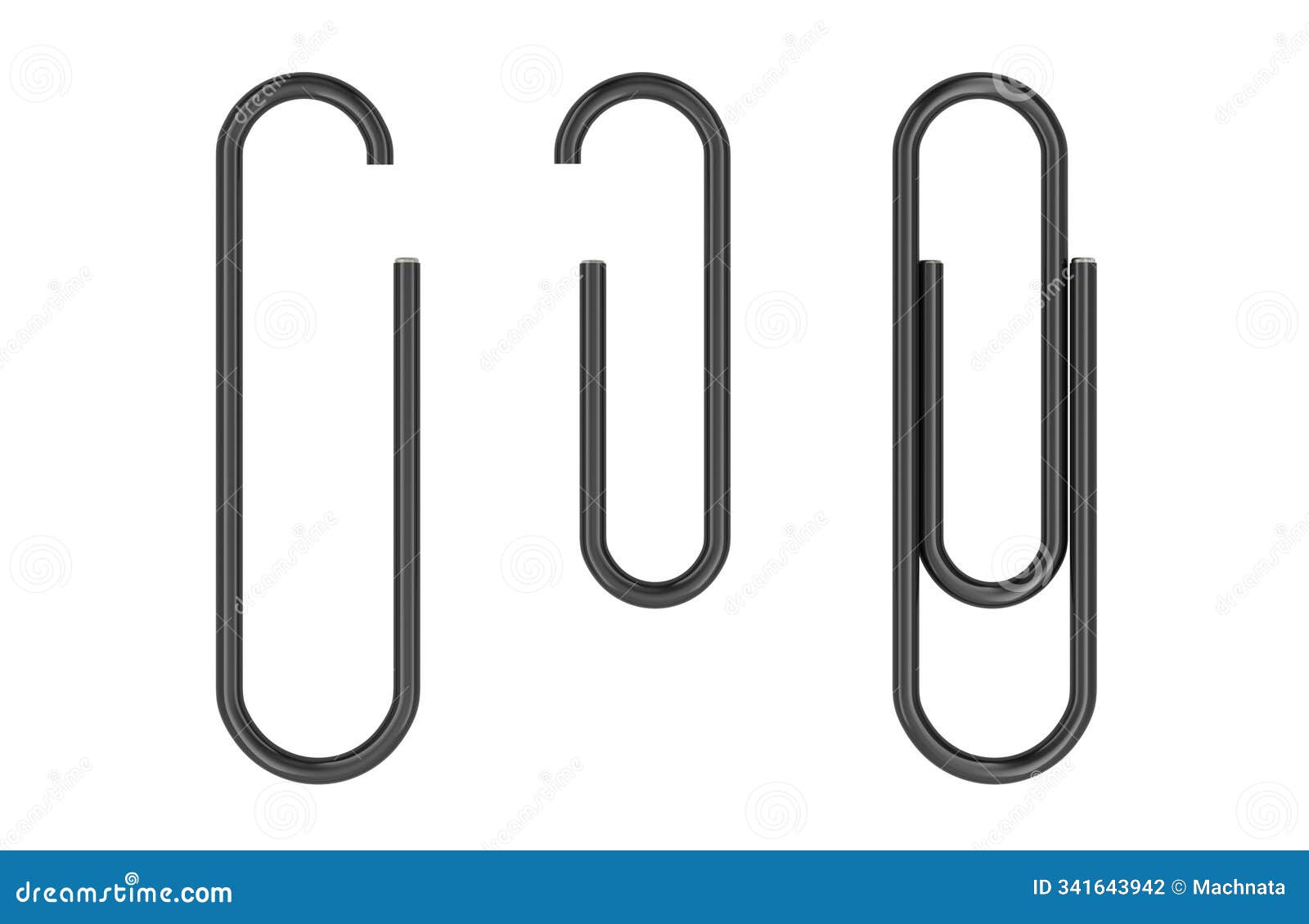Black Paper Clips with PVC Coated on the Sheet, 3D Rendering Stock ...