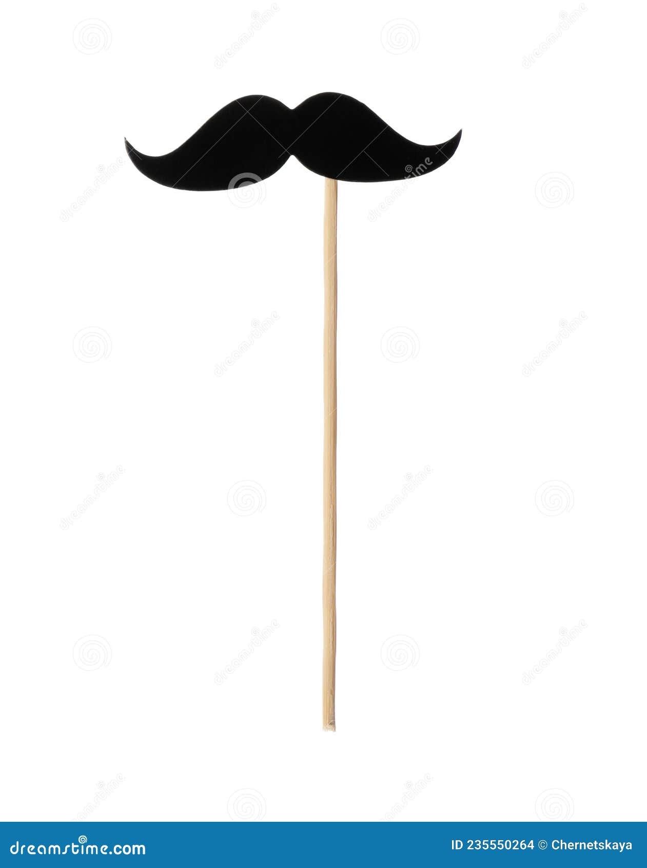 Black Paper Mustache Isolated on White. Party Item Stock Photo - Image ...