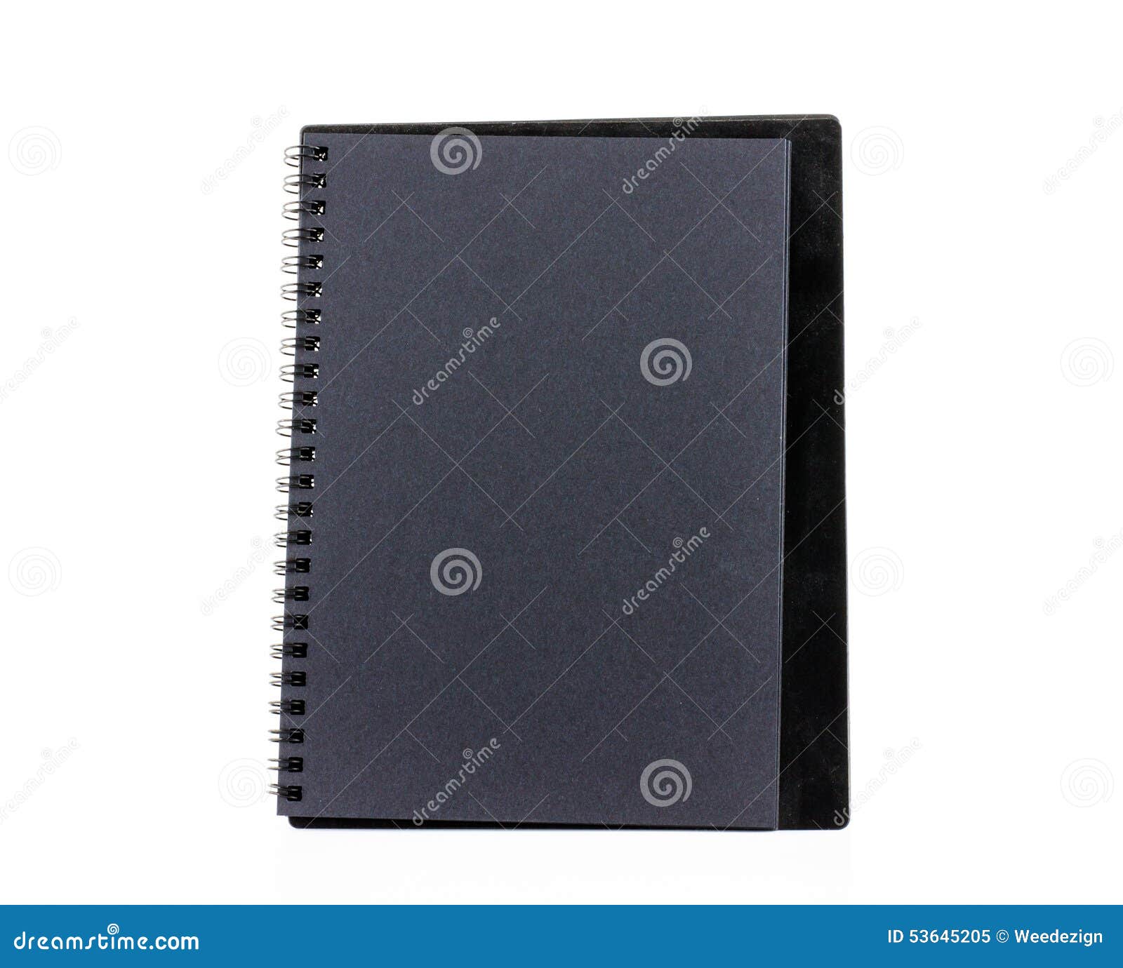 Black Paper Notebook Isolated on White Background Stock Image - Image ...