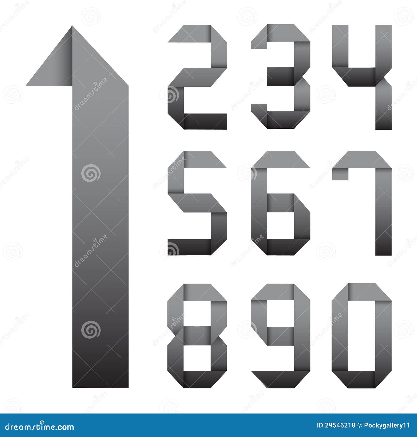 Origami Number 3 Third Realistic 3D Origami Effect Isolated. Figure Of ...