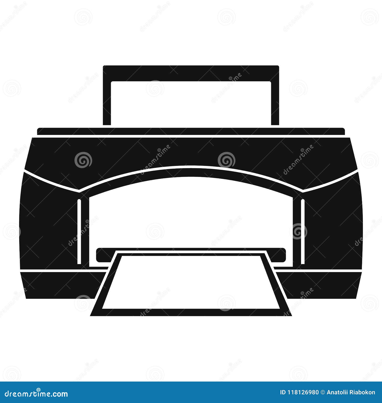 Black Paper Printer Icon, Simple Style Stock Vector - Illustration of ...