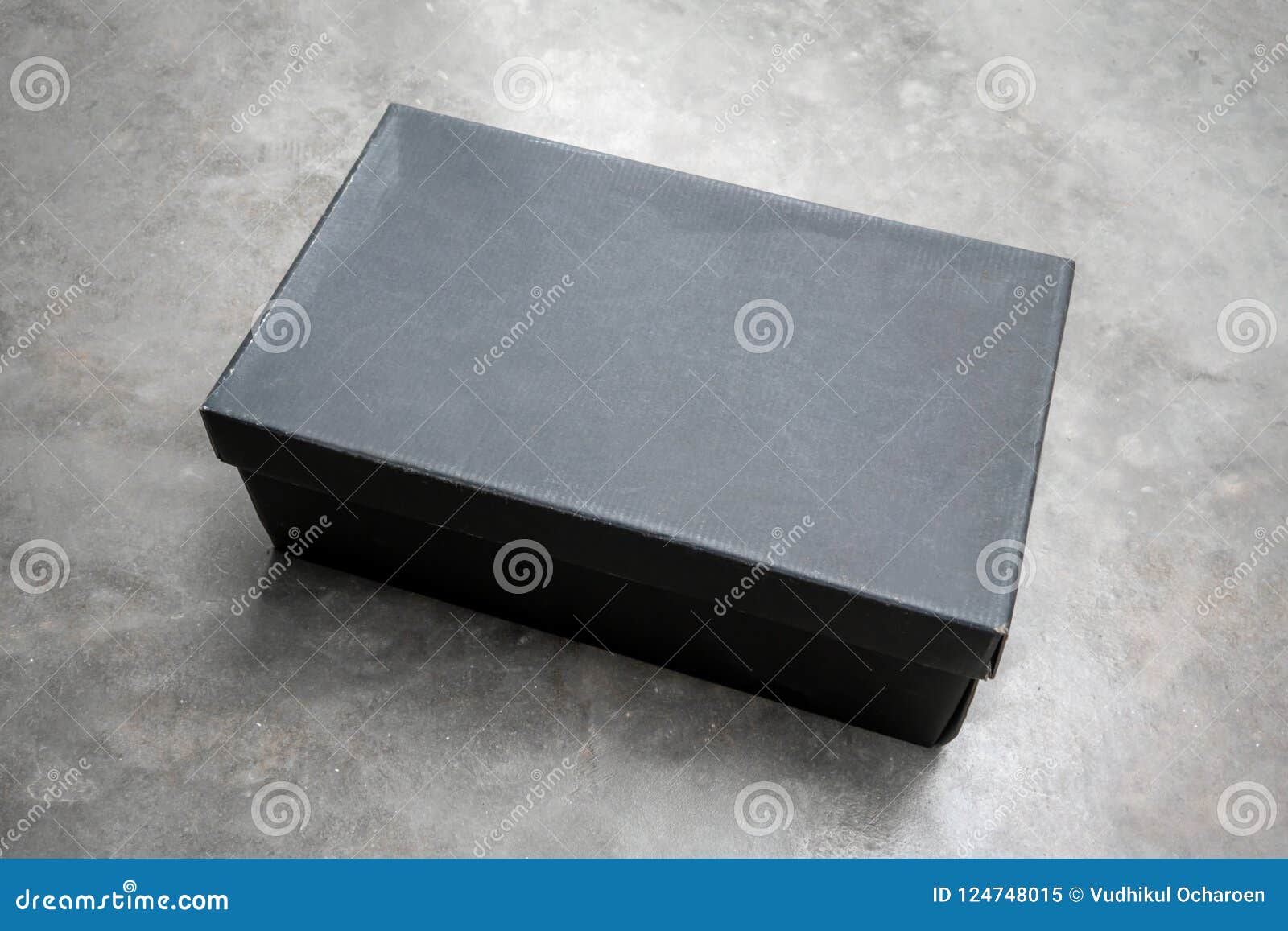 Black Paper Rectangle Box on Concrete Floor Stock Image - Image of ...