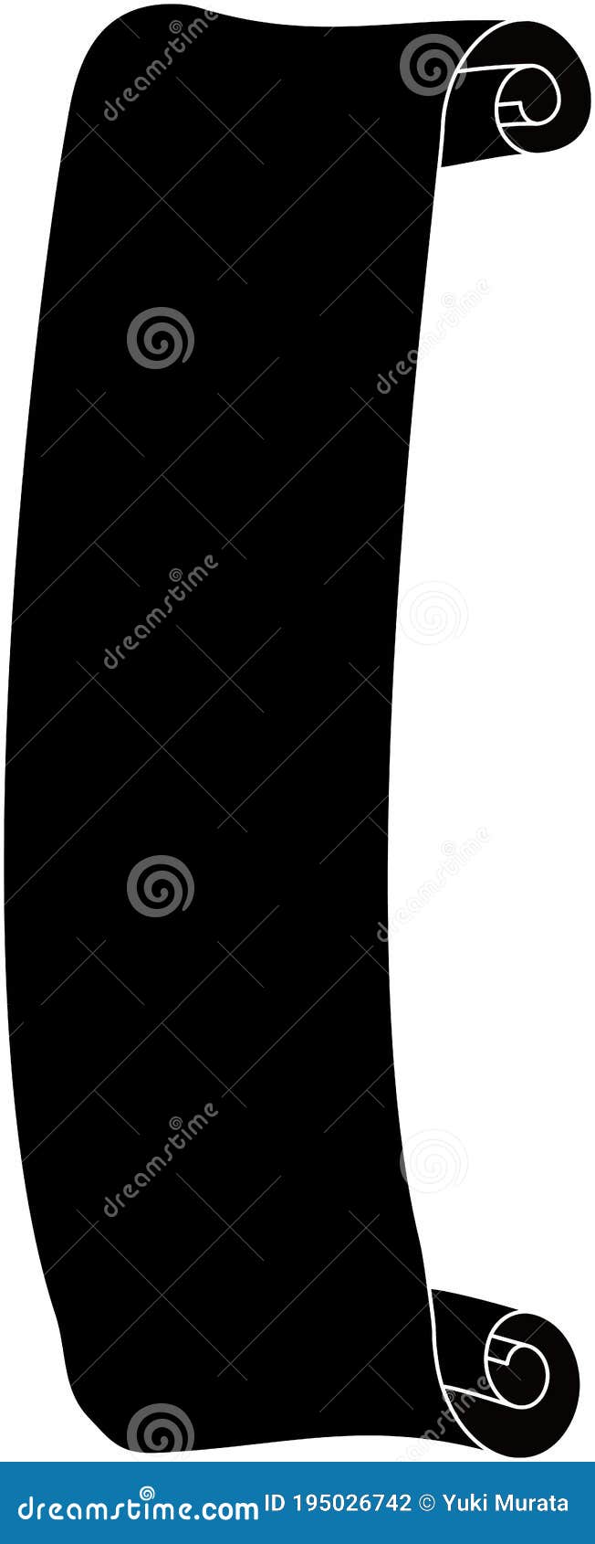 Black Paper scroll stock vector. Illustration of decoration - 195026742