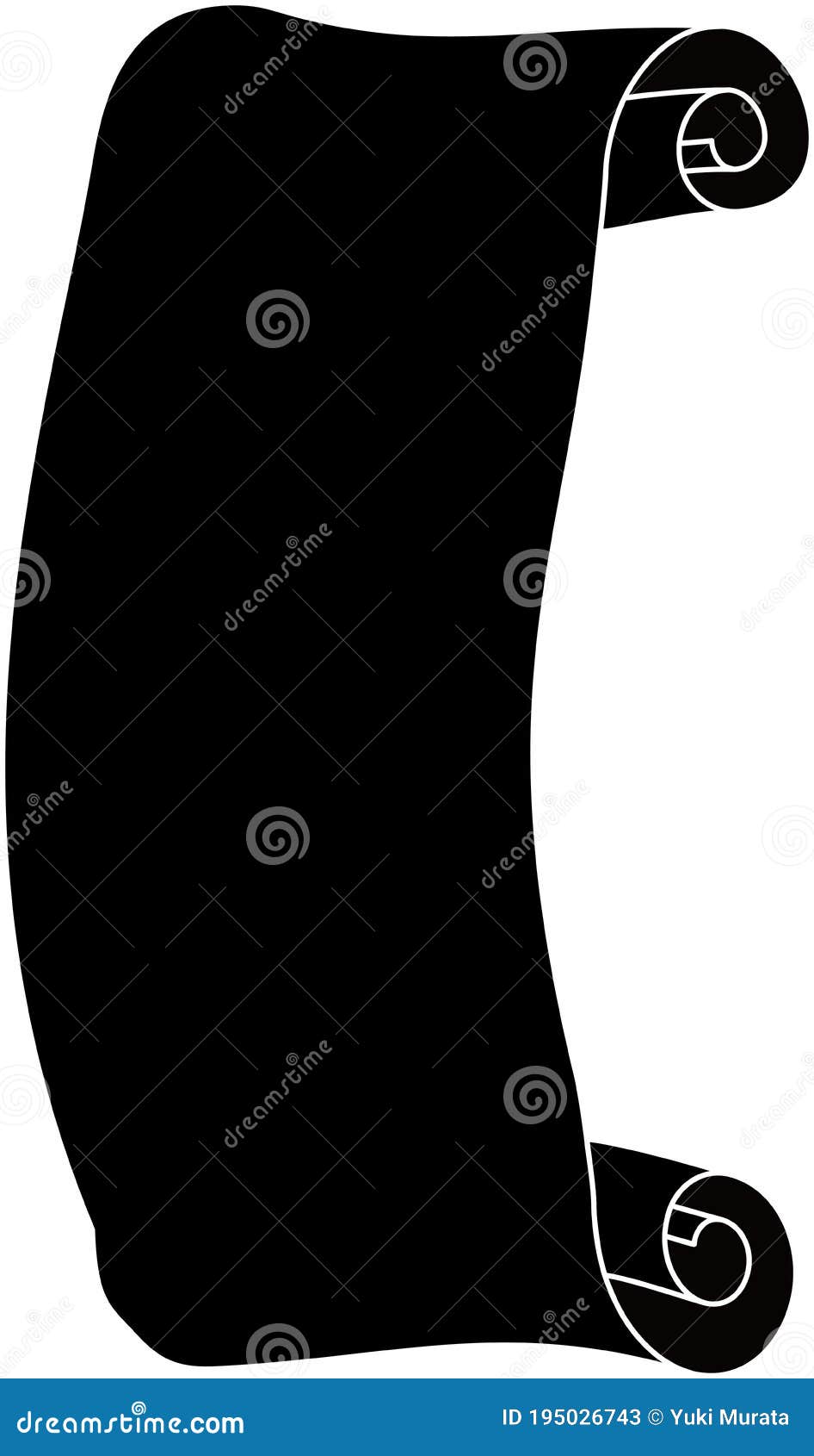 Black Paper scroll stock vector. Illustration of frame - 195026743