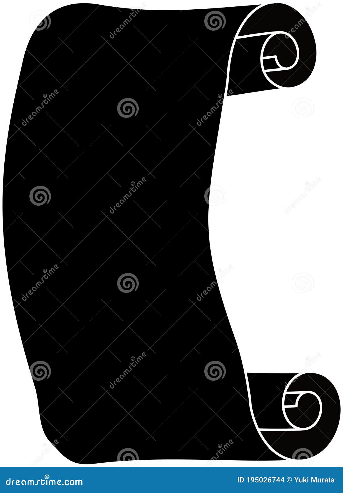 Black Paper scroll stock vector. Illustration of portrait - 195026744