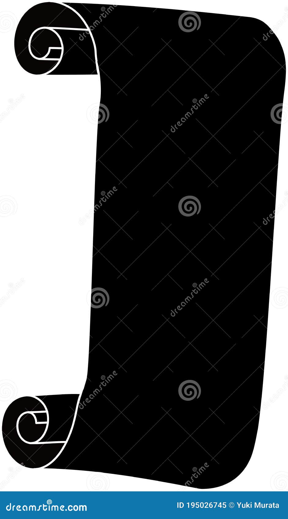 Black Paper scroll stock vector. Illustration of paper - 195026745