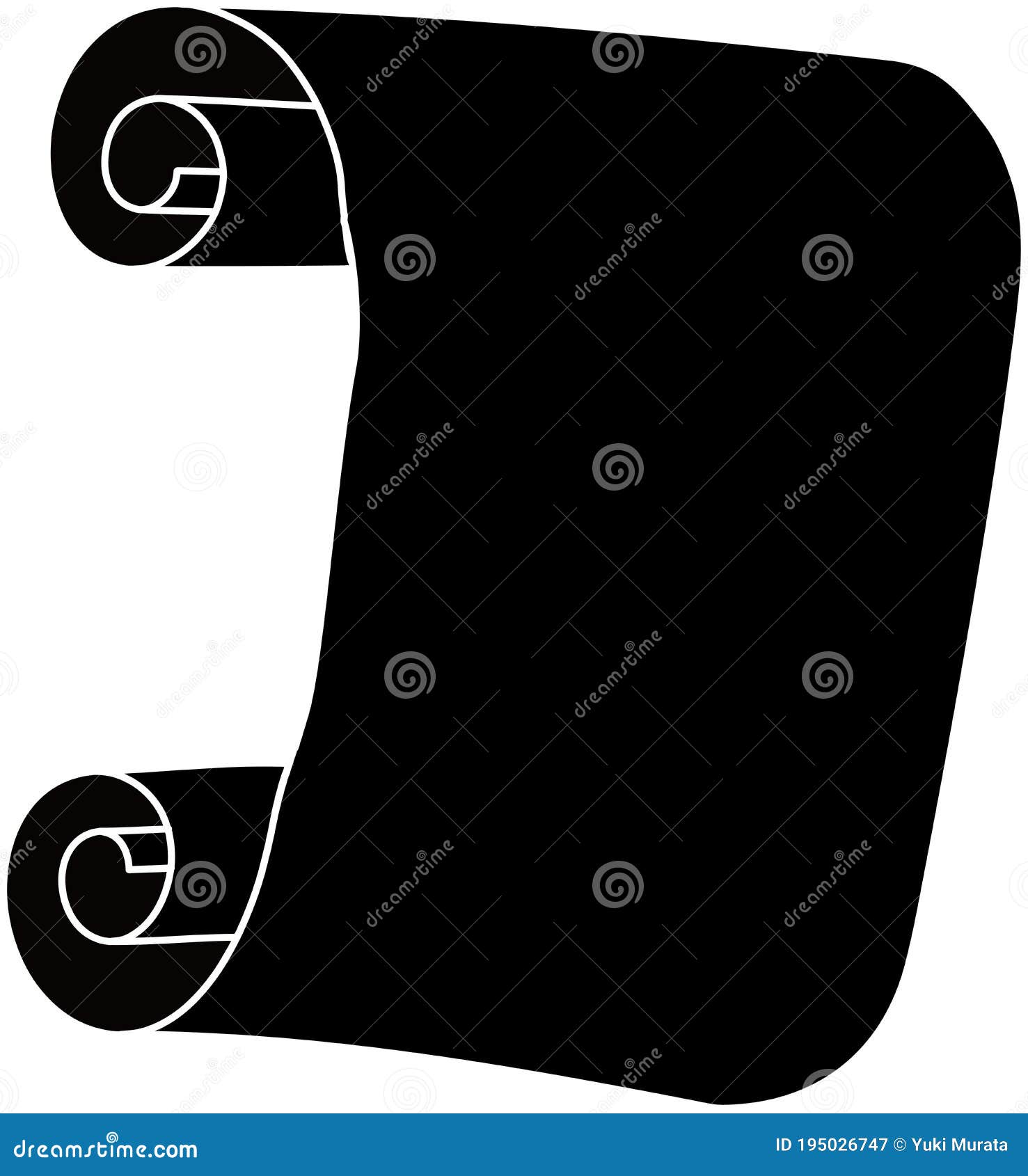 Black Paper scroll stock vector. Illustration of style - 195026747