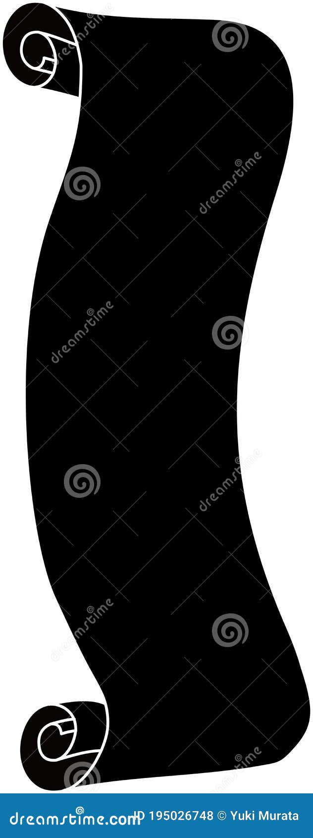 Black Paper scroll stock vector. Illustration of ninja - 195026748