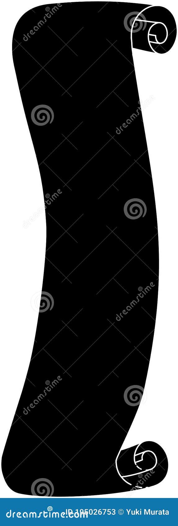 Black Paper scroll stock vector. Illustration of paper - 195026753