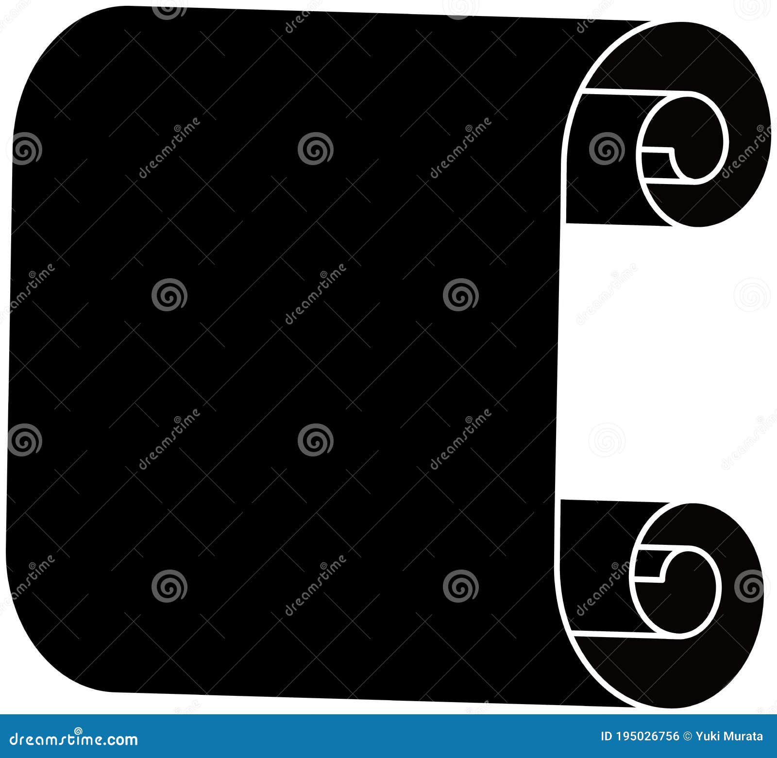 Black Paper scroll stock vector. Illustration of frame - 195026756