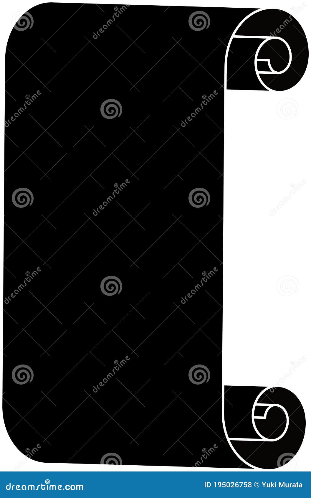 Black Paper scroll stock vector. Illustration of copy - 195026758