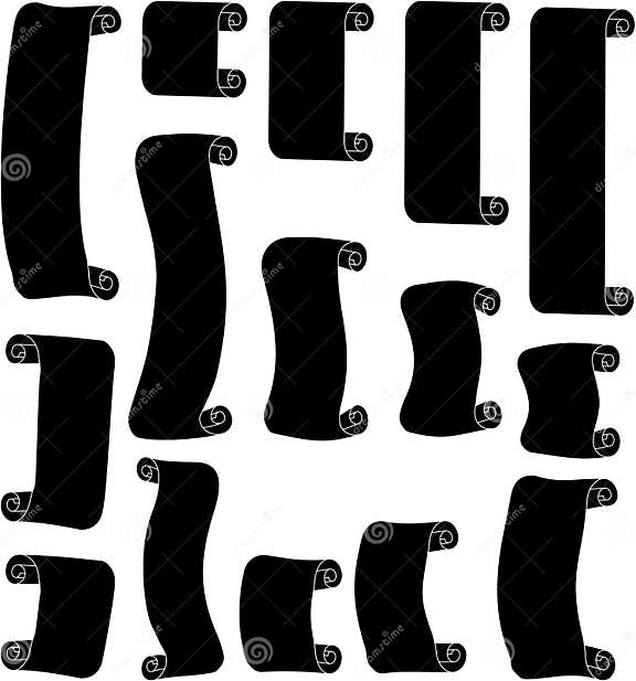 Black Paper scroll set stock vector. Illustration of oriental - 195026760