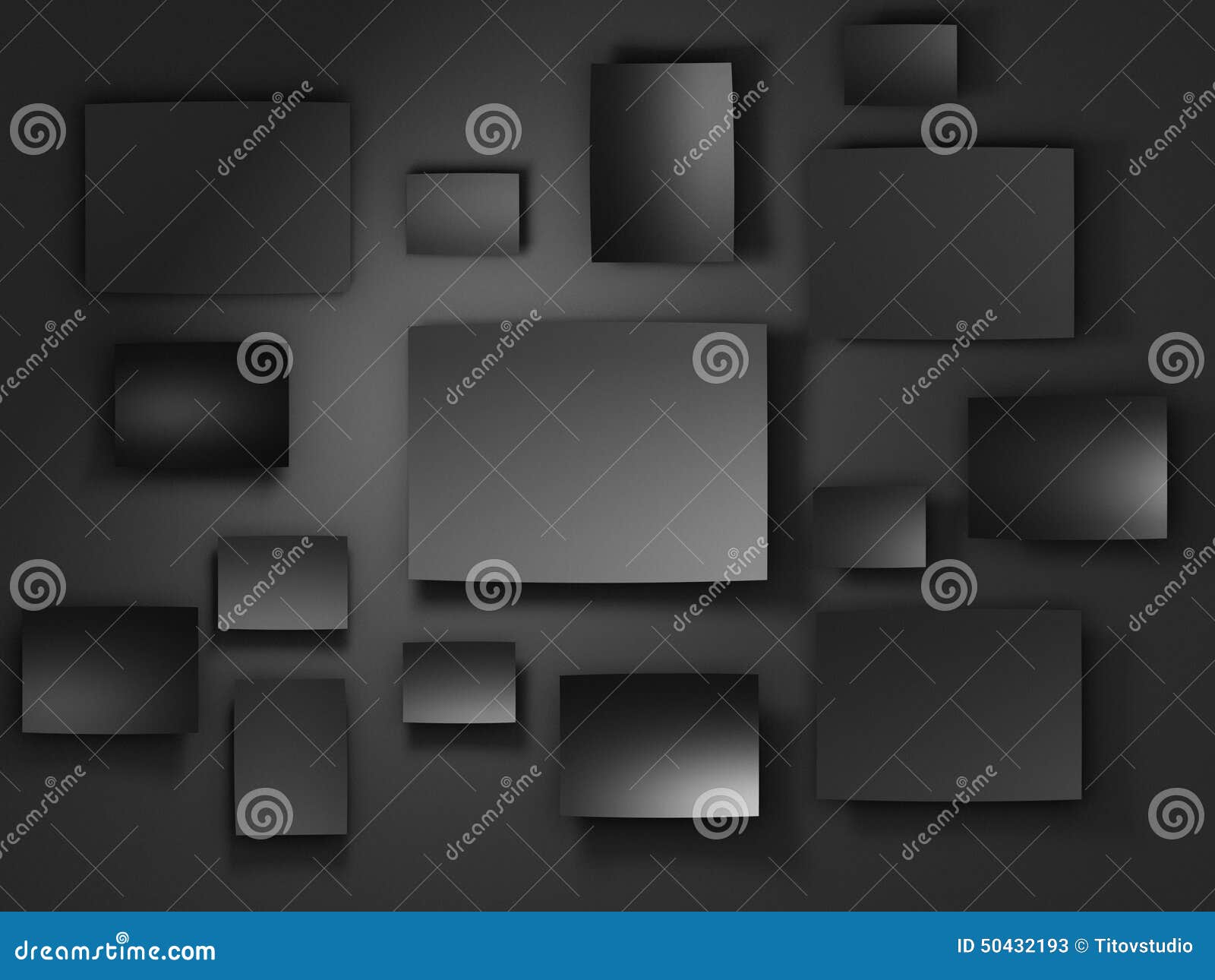 Black Paper Stickers. 3D Render Stock Illustration - Illustration of ...