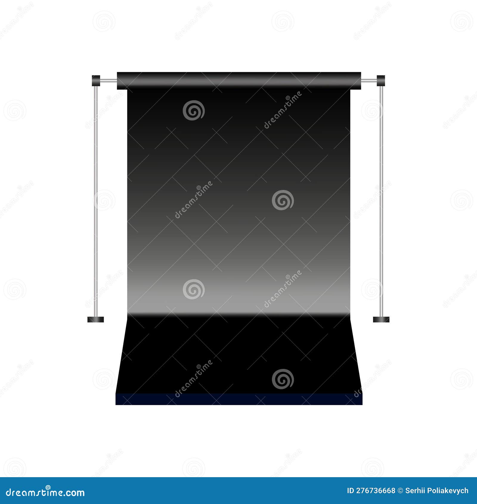 Black Paper Studio Backdrop. Canvas Studio in Realistic Style. Vector ...