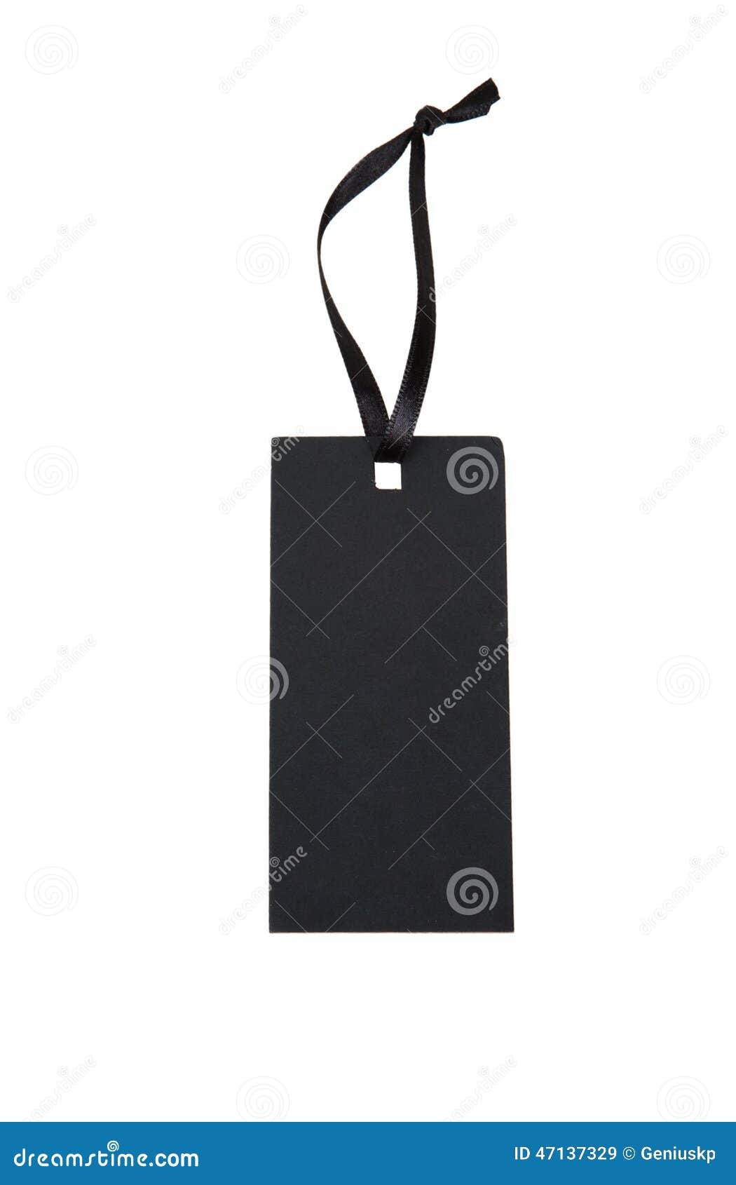 Black Paper Tag with a Ribbon Stock Image - Image of gift, hang: 47137329