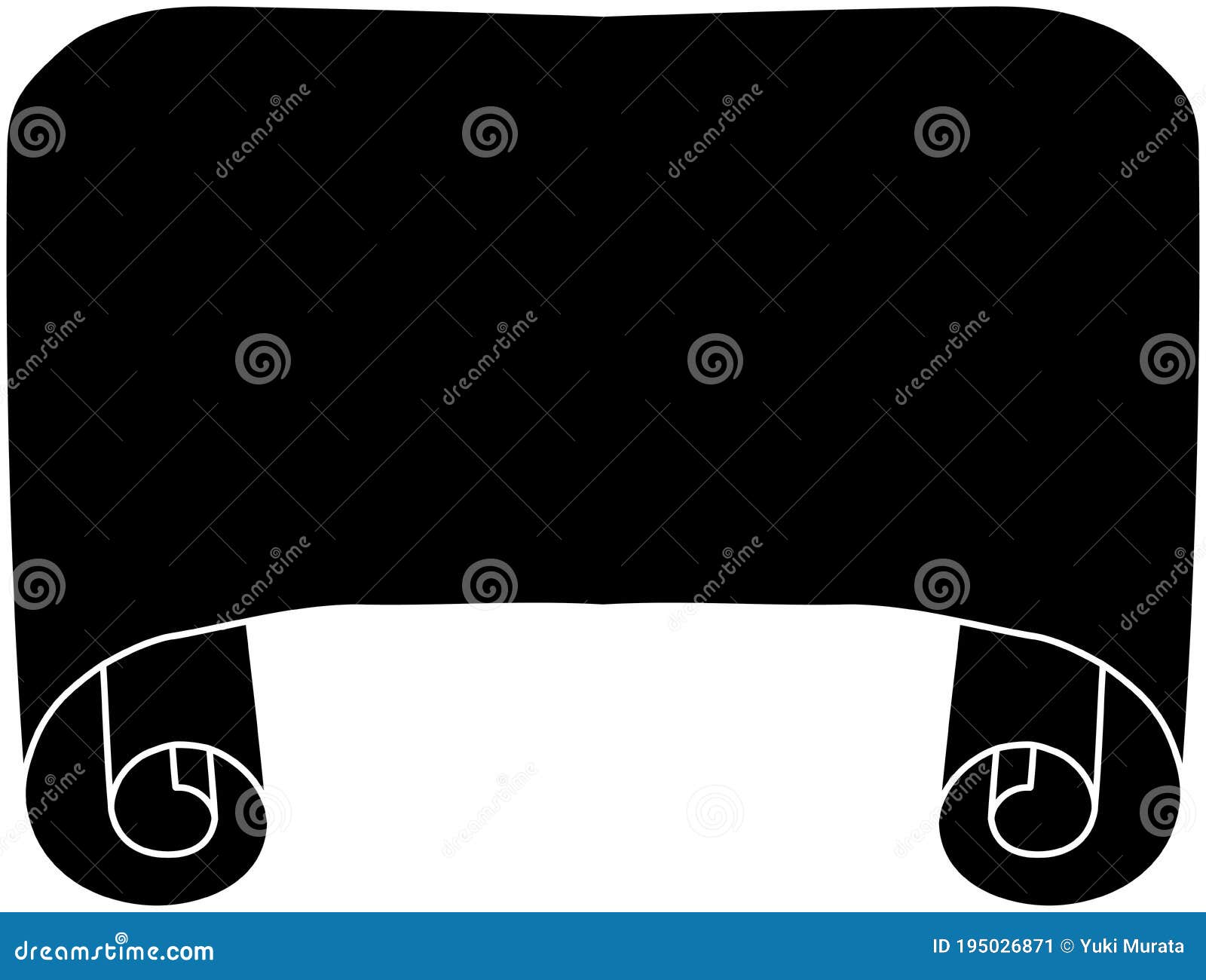Black Paper Title scroll stock vector. Illustration of character ...