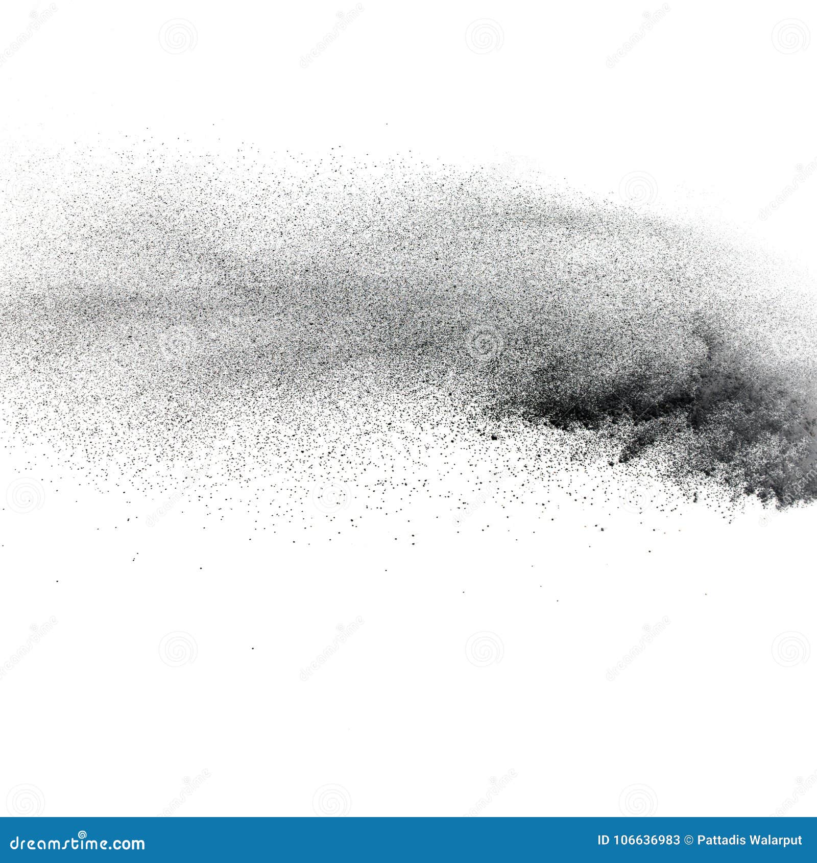 Black Particles Splatter on White Background. Stock Image - Image of ...