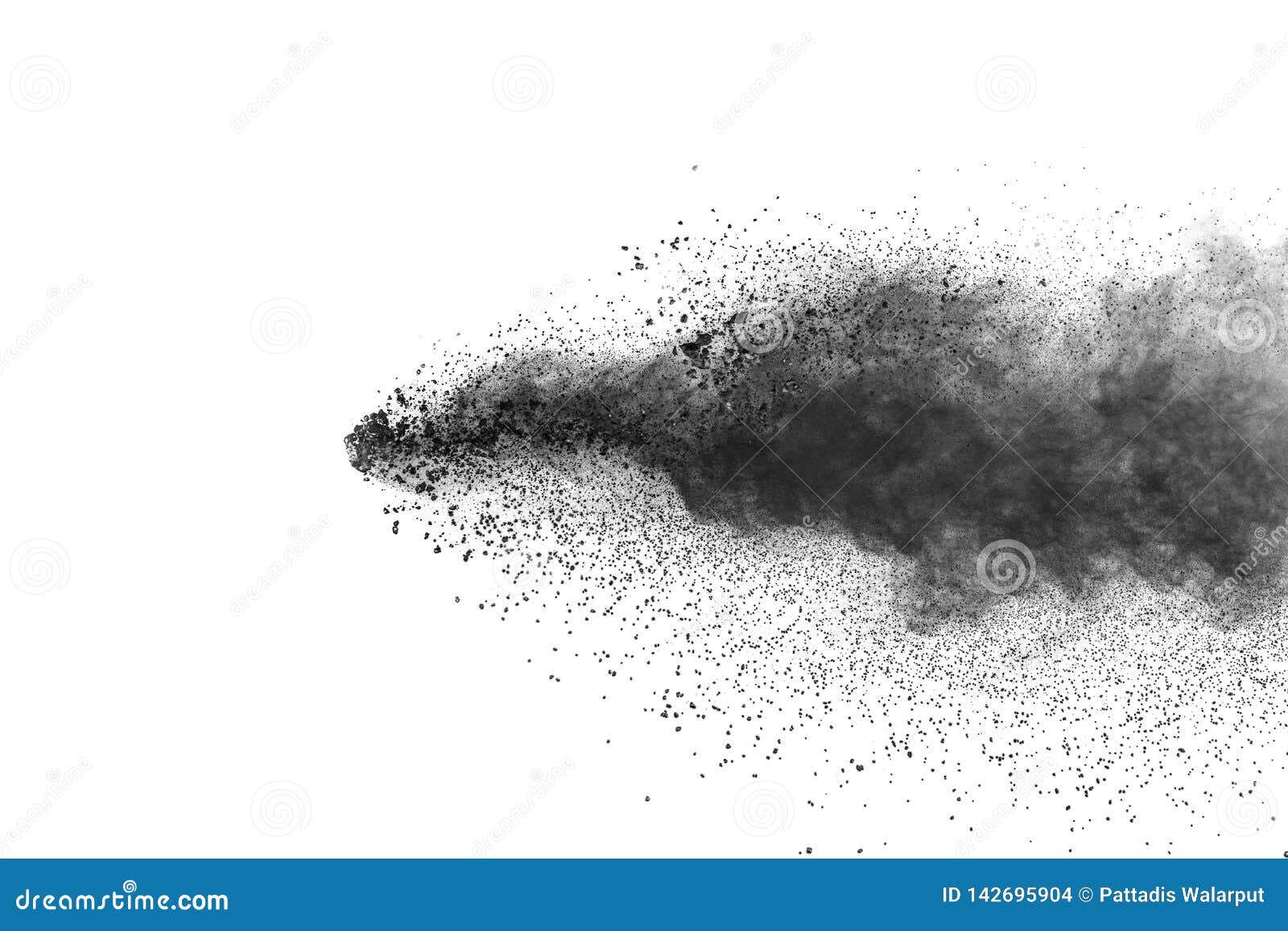 Black Particles Splatter on White Background. Black Powder Dust Burst ...