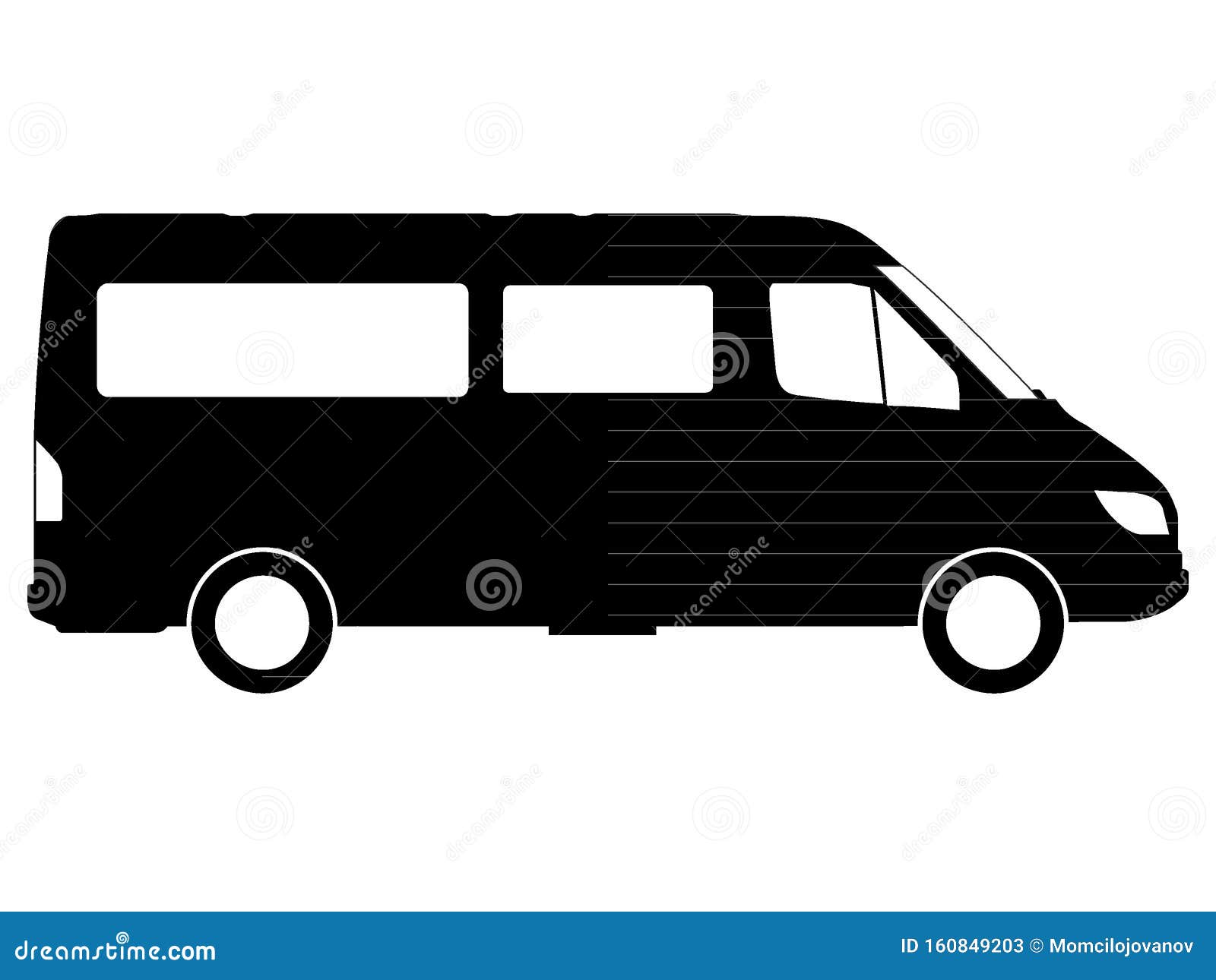 Black Passenger Van Drawing Stock Vector - Illustration of goods ...