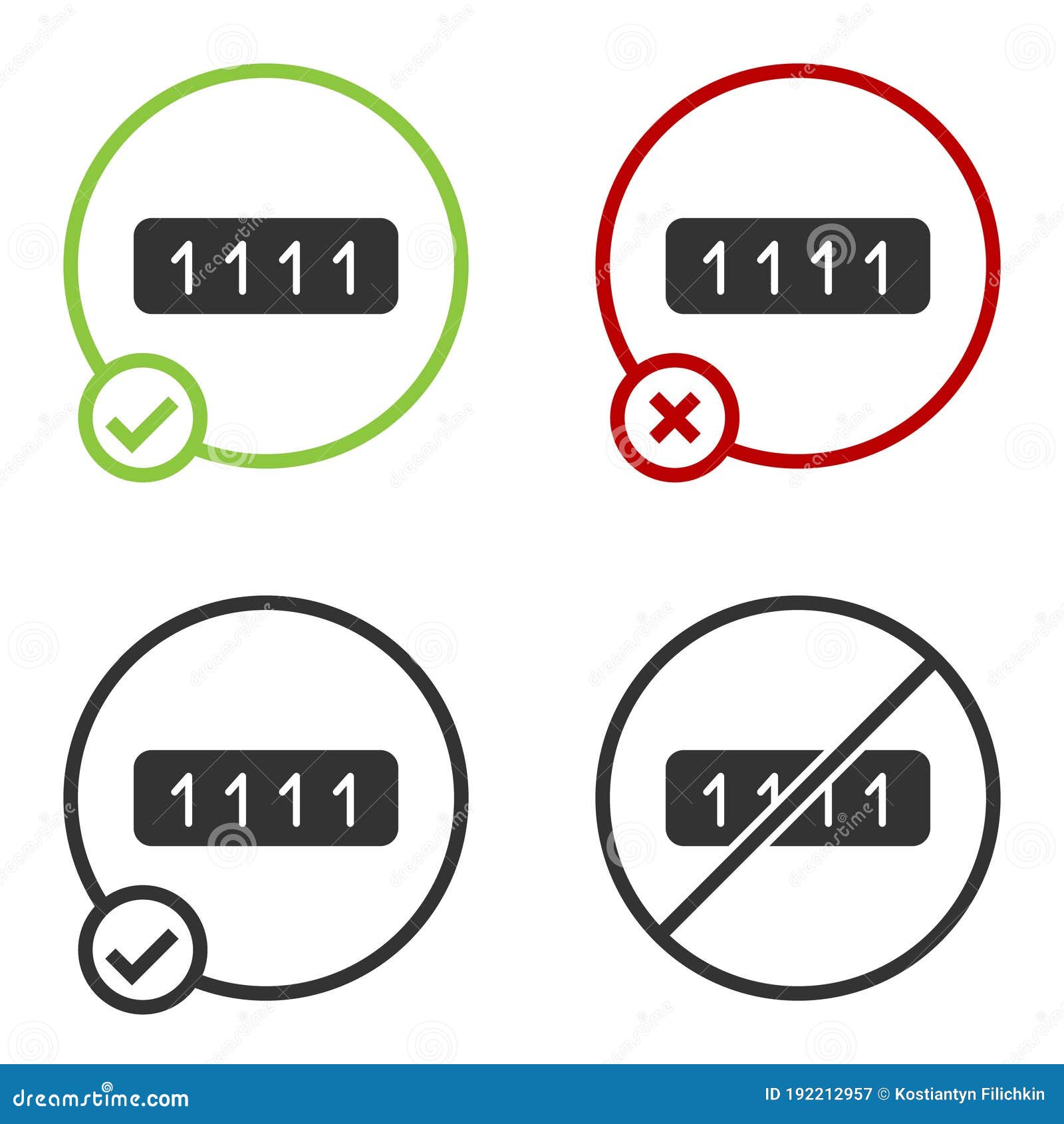 Black Password Protection and Safety Access Icon Isolated on White ...