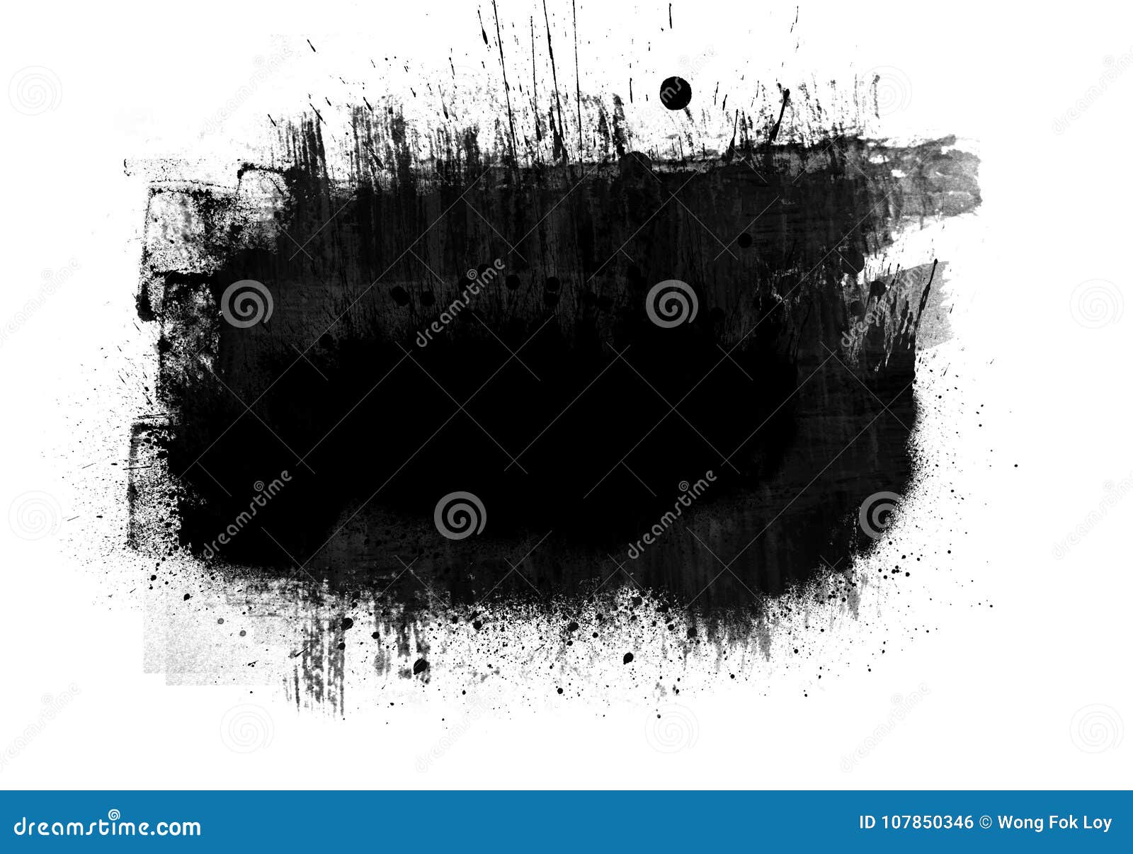 Black Patch Graphic Color Brush Strokes Effect on White Color ...