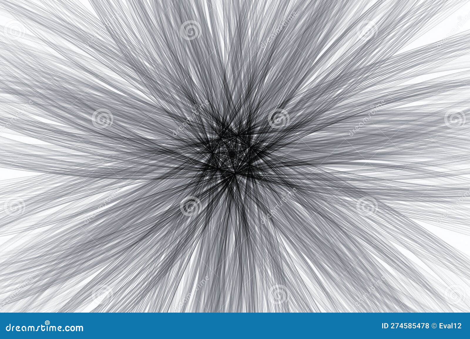 Black Pattern of Crooked Rays from the Center on a White Background ...
