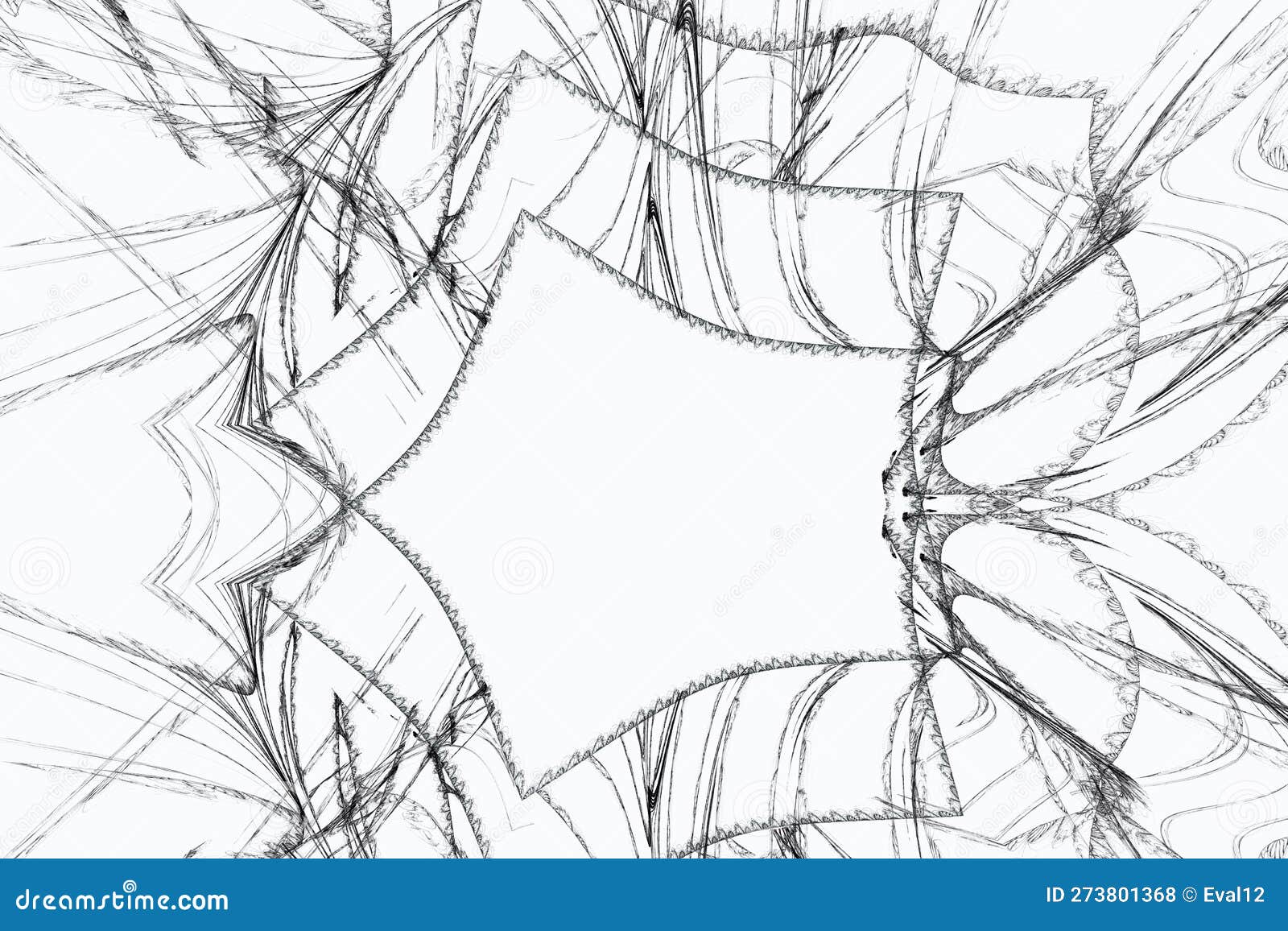 Black Pattern of Crooked Threads with a Hole on a White Background ...