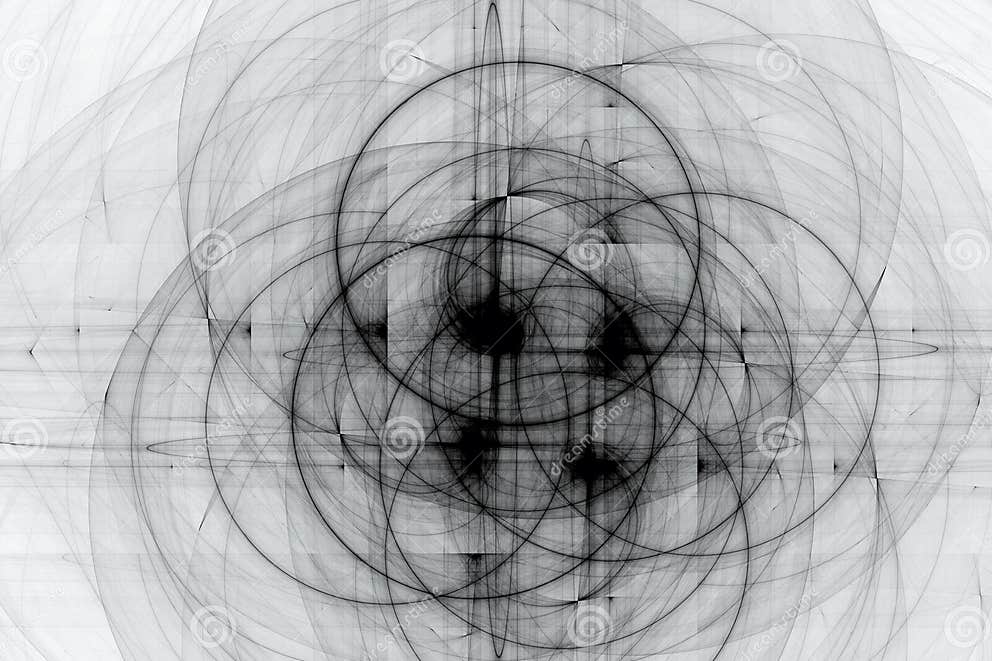 Black Pattern of Curved Round Waves on a White Background. Stock ...