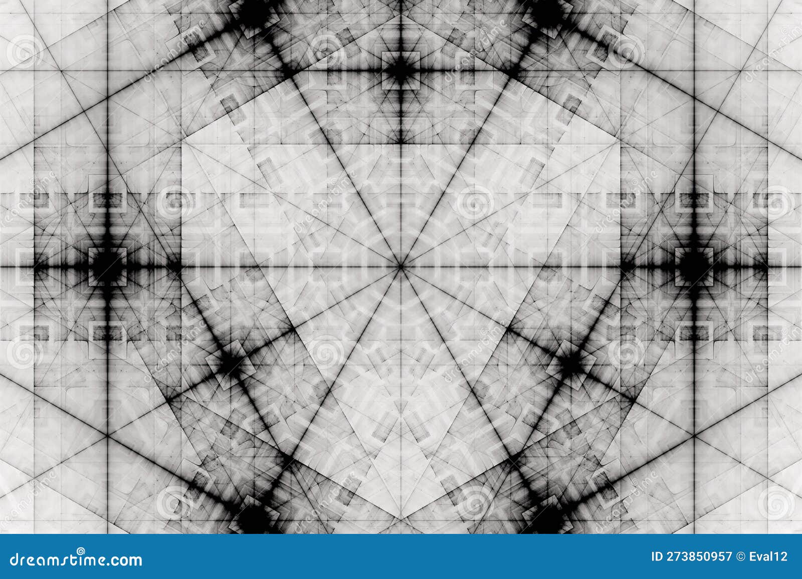 Black Pattern of Curved Shapes and Rays on a White Background. Stock ...