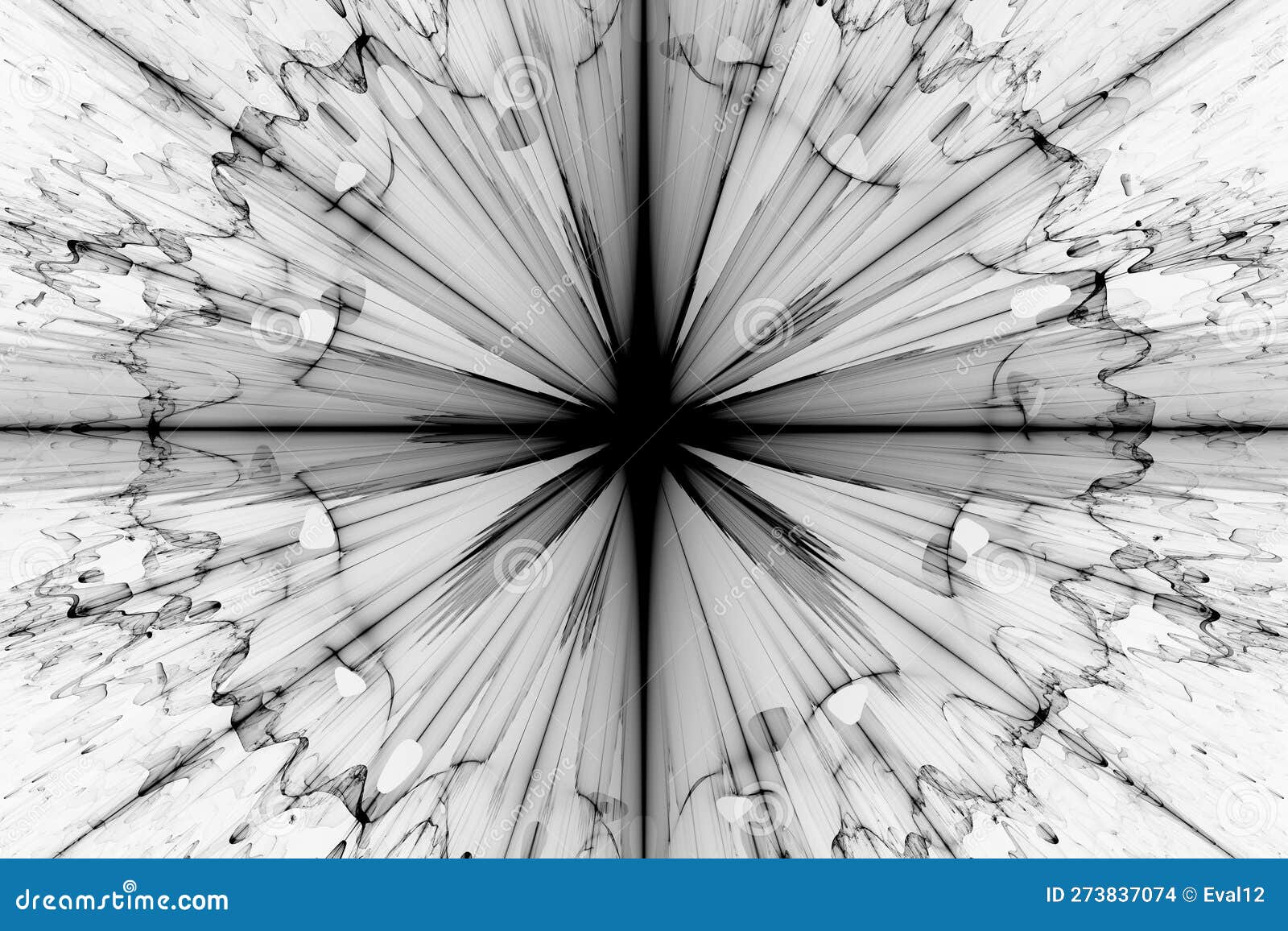 Black Pattern of Curved Waves and Rays on a White Background. Stock ...