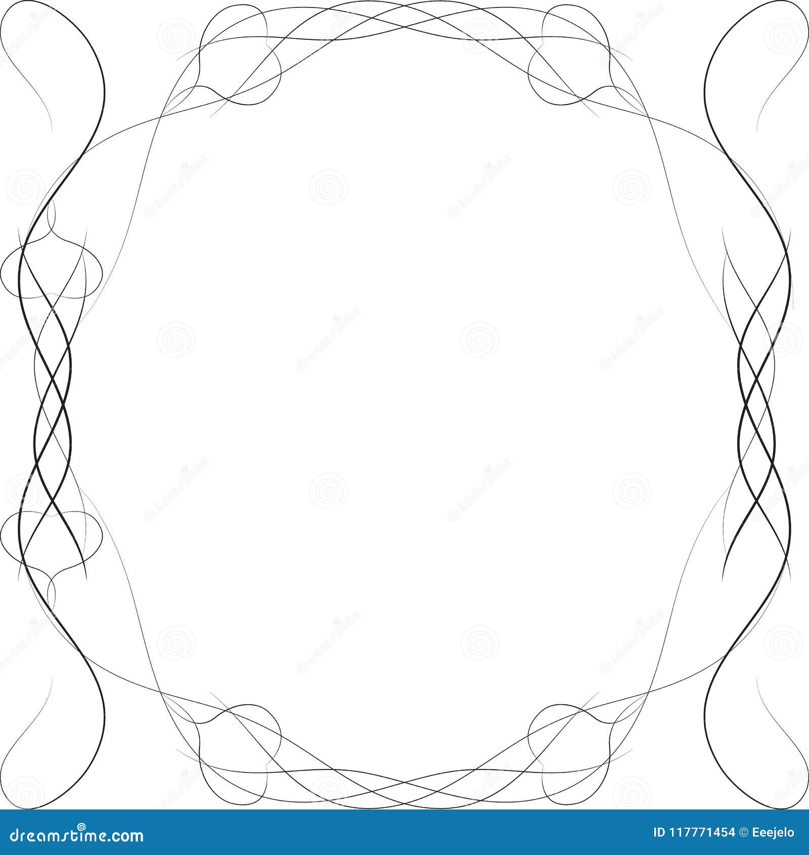 Black Pattern, Frame with Hearts Stock Illustration - Illustration of ...