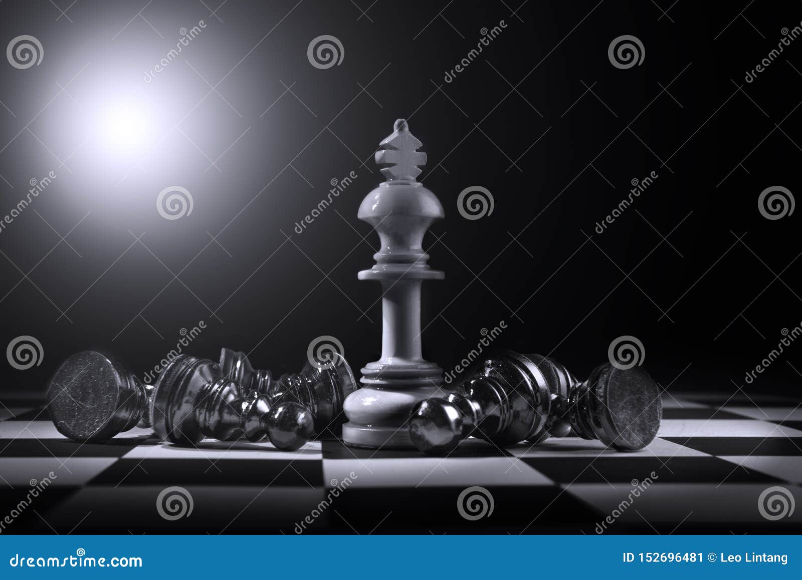 Black Pawn Chess Piece Defeated by White King Chess Piece Stock Image ...